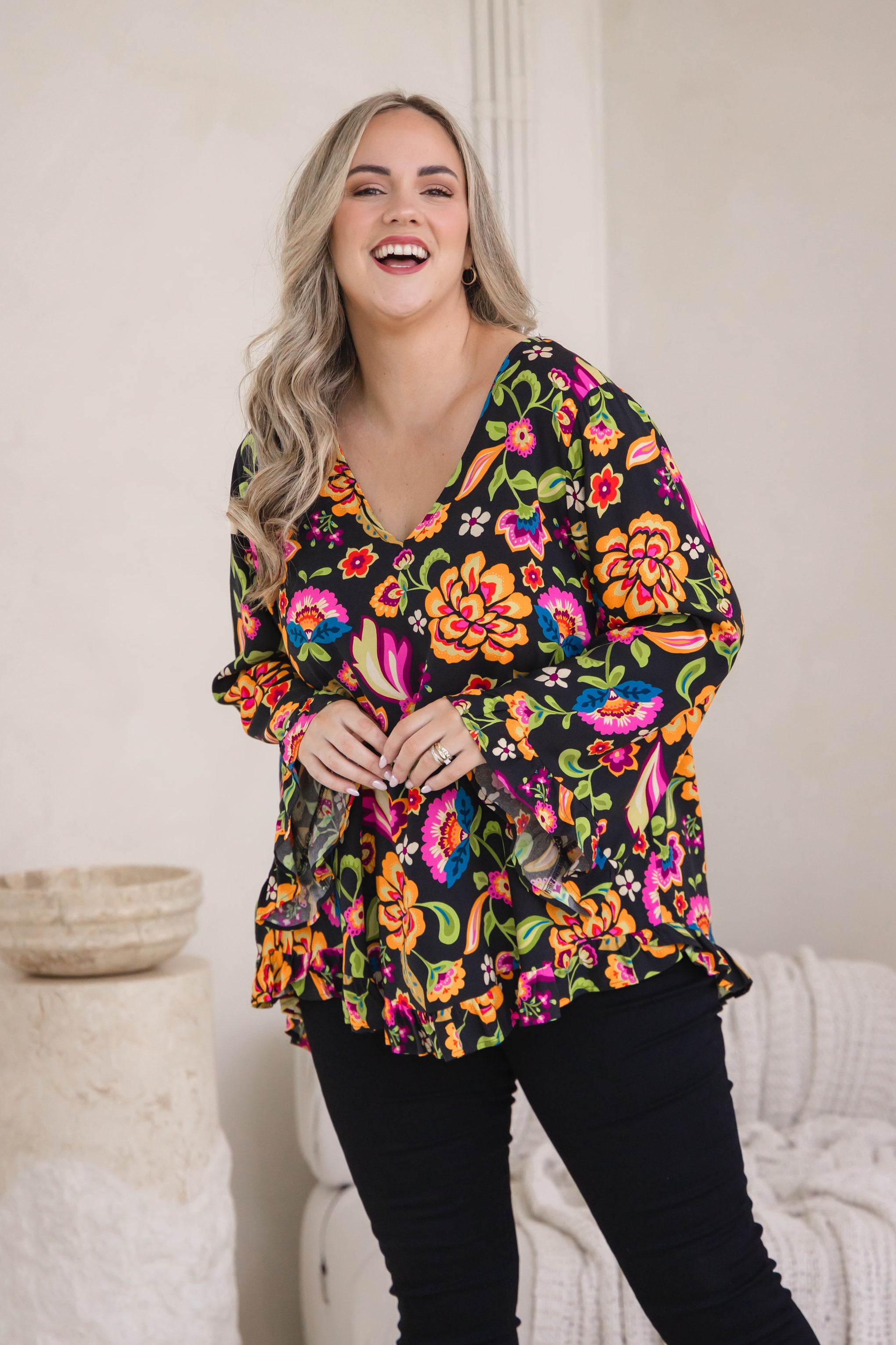 Natalie Long Sleeve Top in Boho Dreams – Proud Poppy Clothing