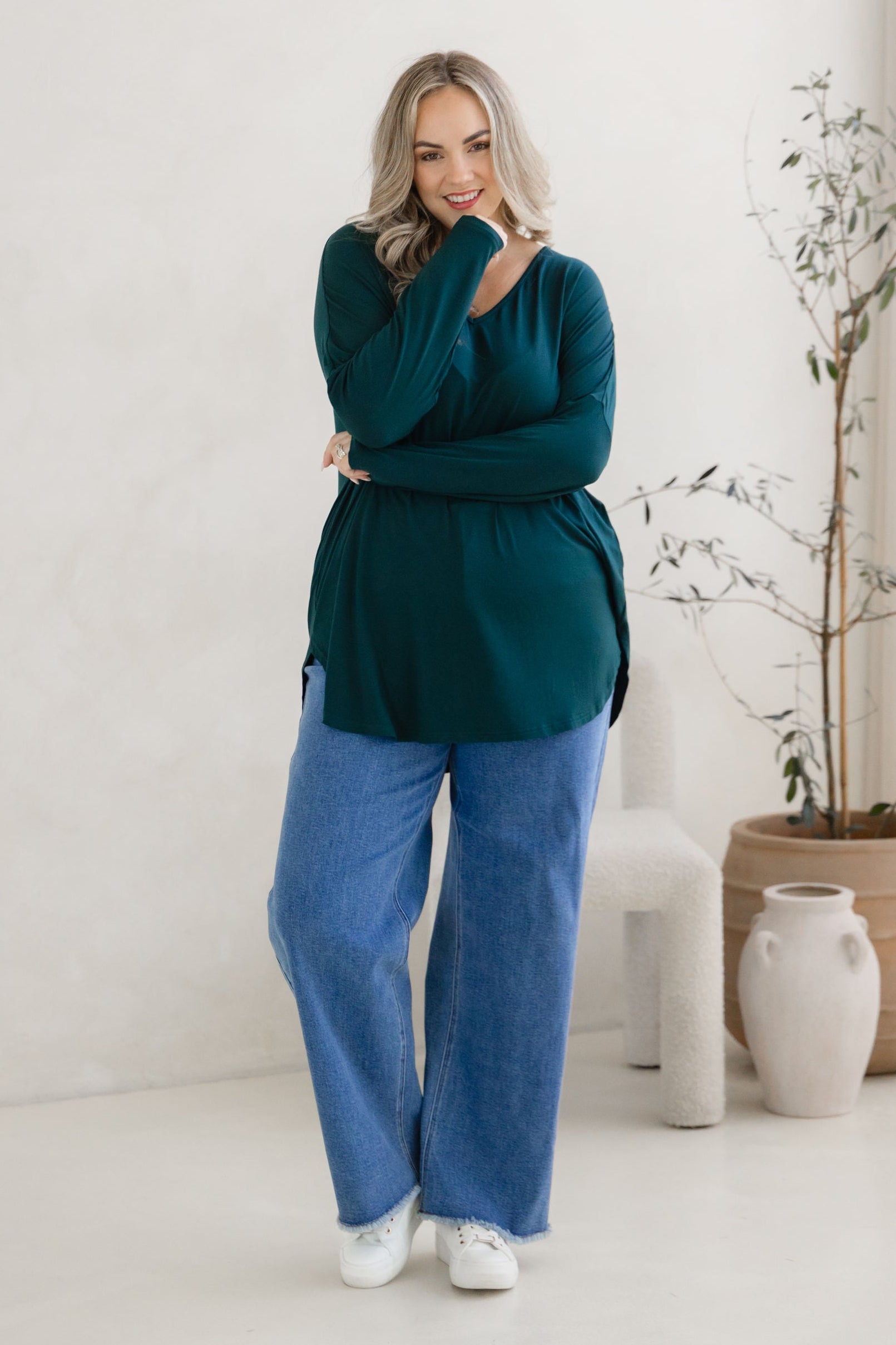 Jasper Jersey Top in Emerald – Proud Poppy Clothing