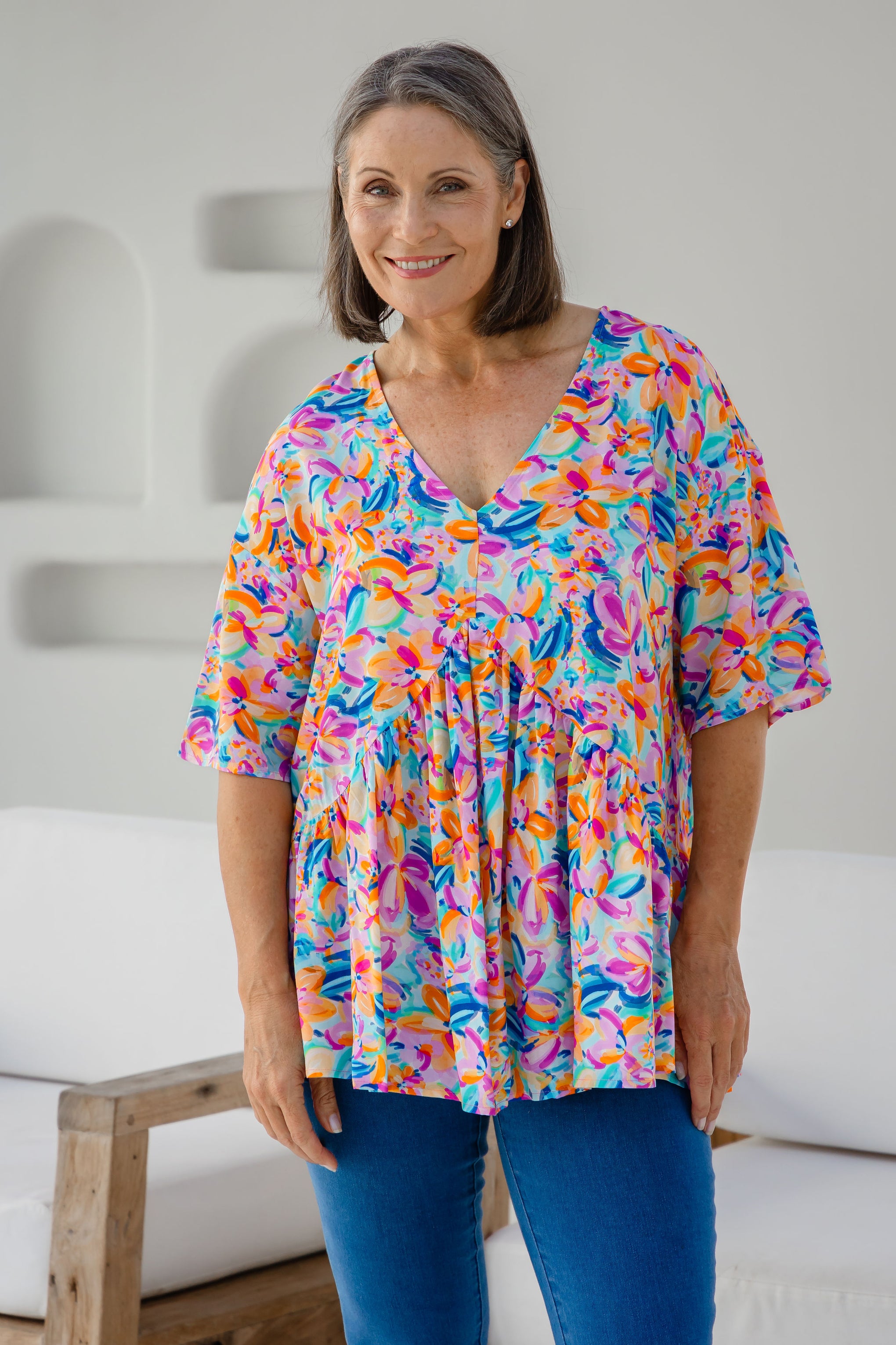 Peak Top in Carnival Floral – Proud Poppy Clothing
