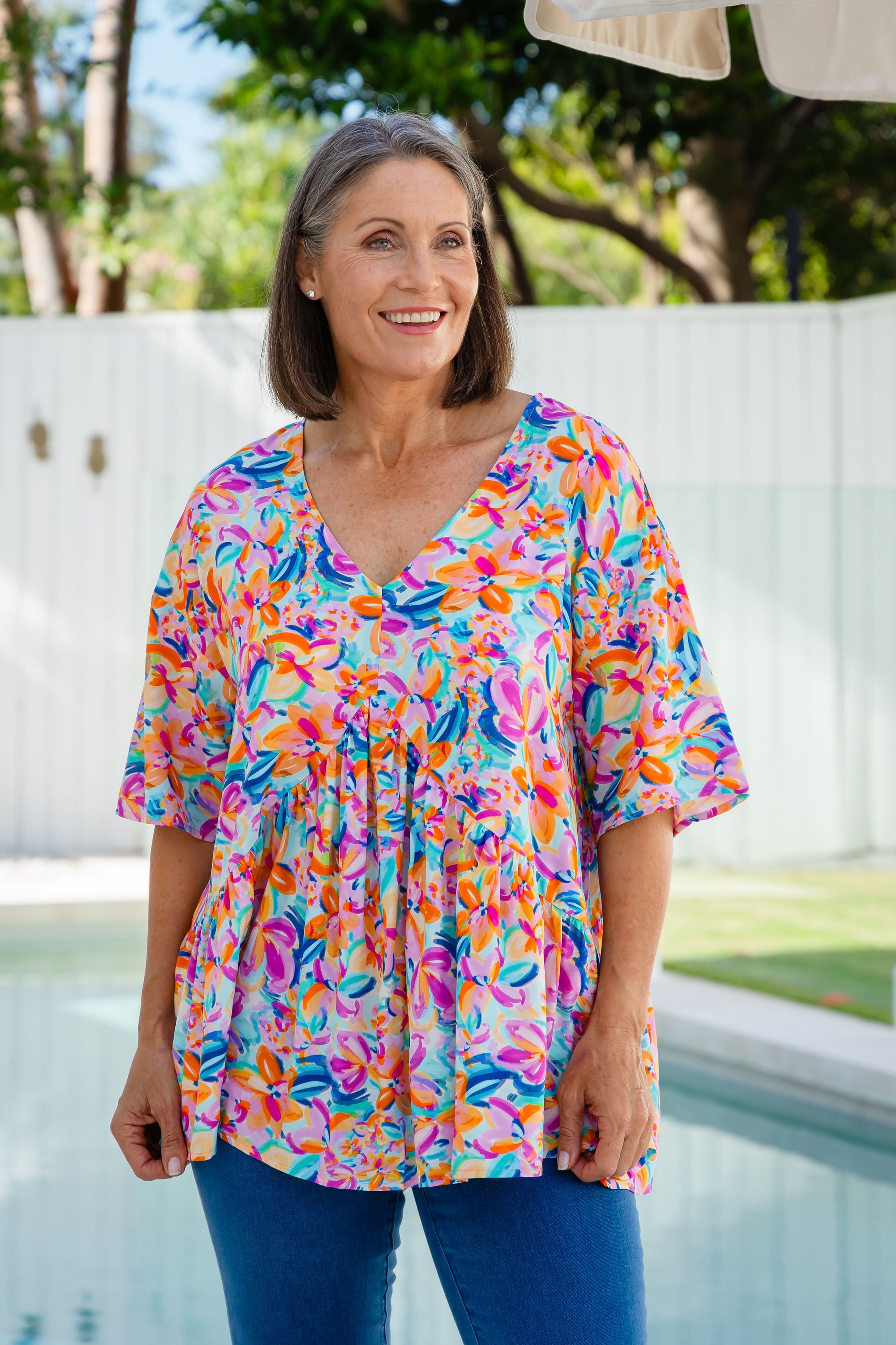 Peak Top in Carnival Floral – Proud Poppy Clothing