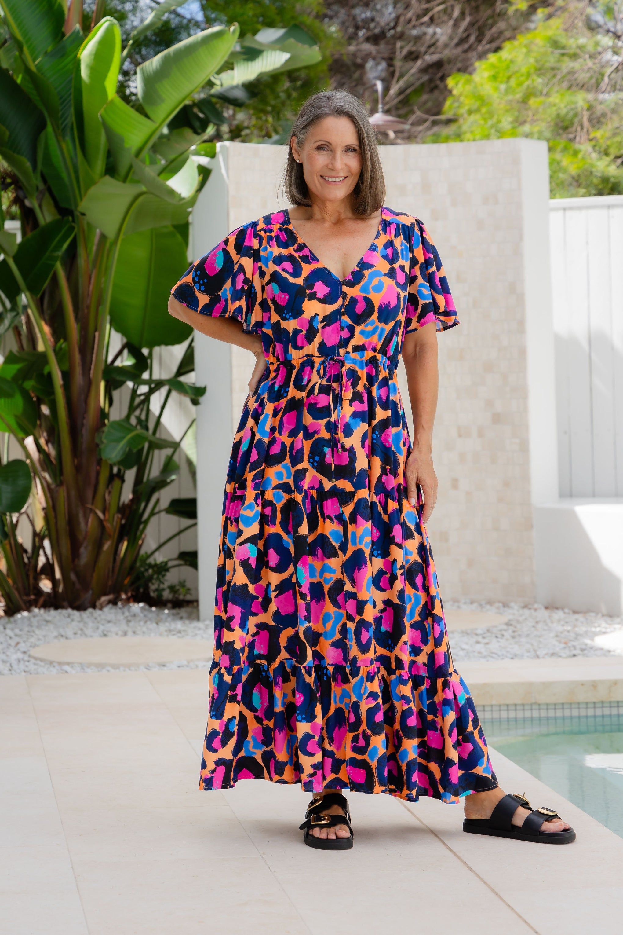 Bonnie Dress in Sherbie - Peach Leopard by Kasey Rainbow – Proud Poppy ...