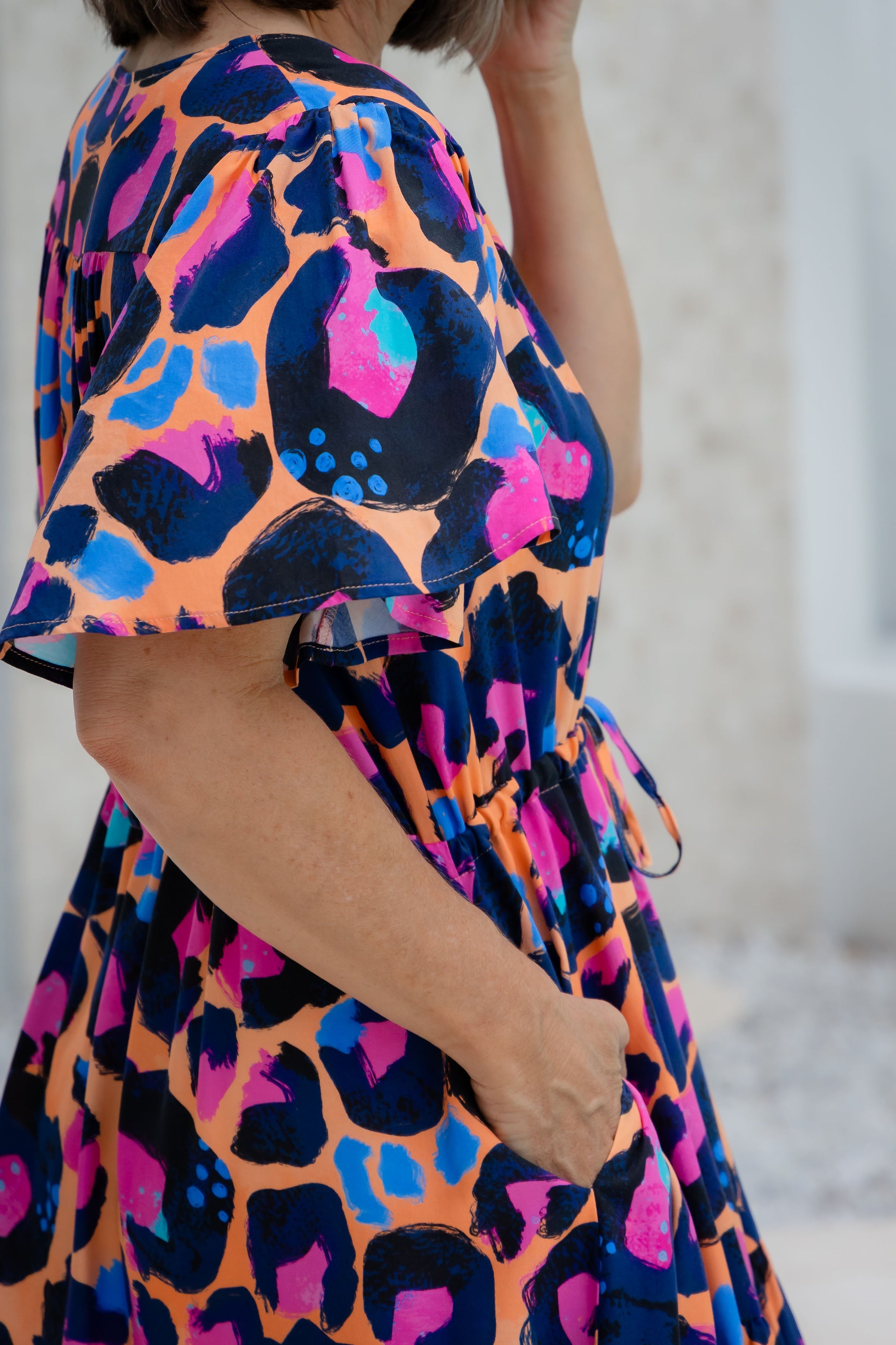 Bonnie Dress in Sherbie - Peach Leopard by Kasey Rainbow – Proud Poppy ...
