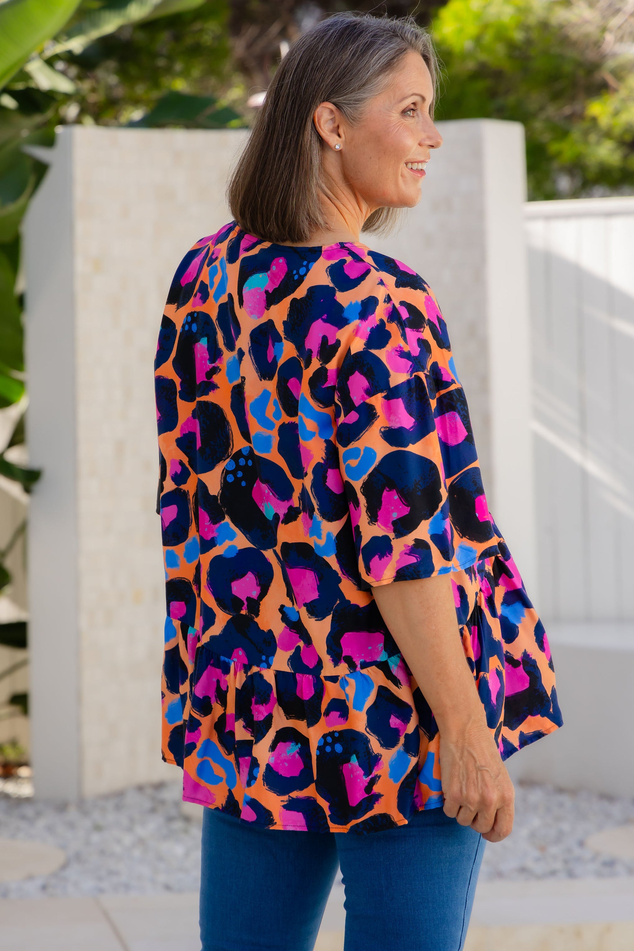 Peak Top in Sherbie - Peach Leopard by Kasey Rainbow – Proud Poppy Clothing