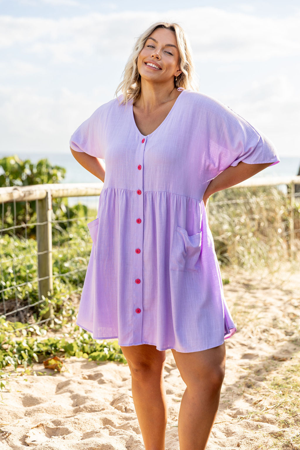 Disco Linen Blend Dress in Violet – Proud Poppy Clothing