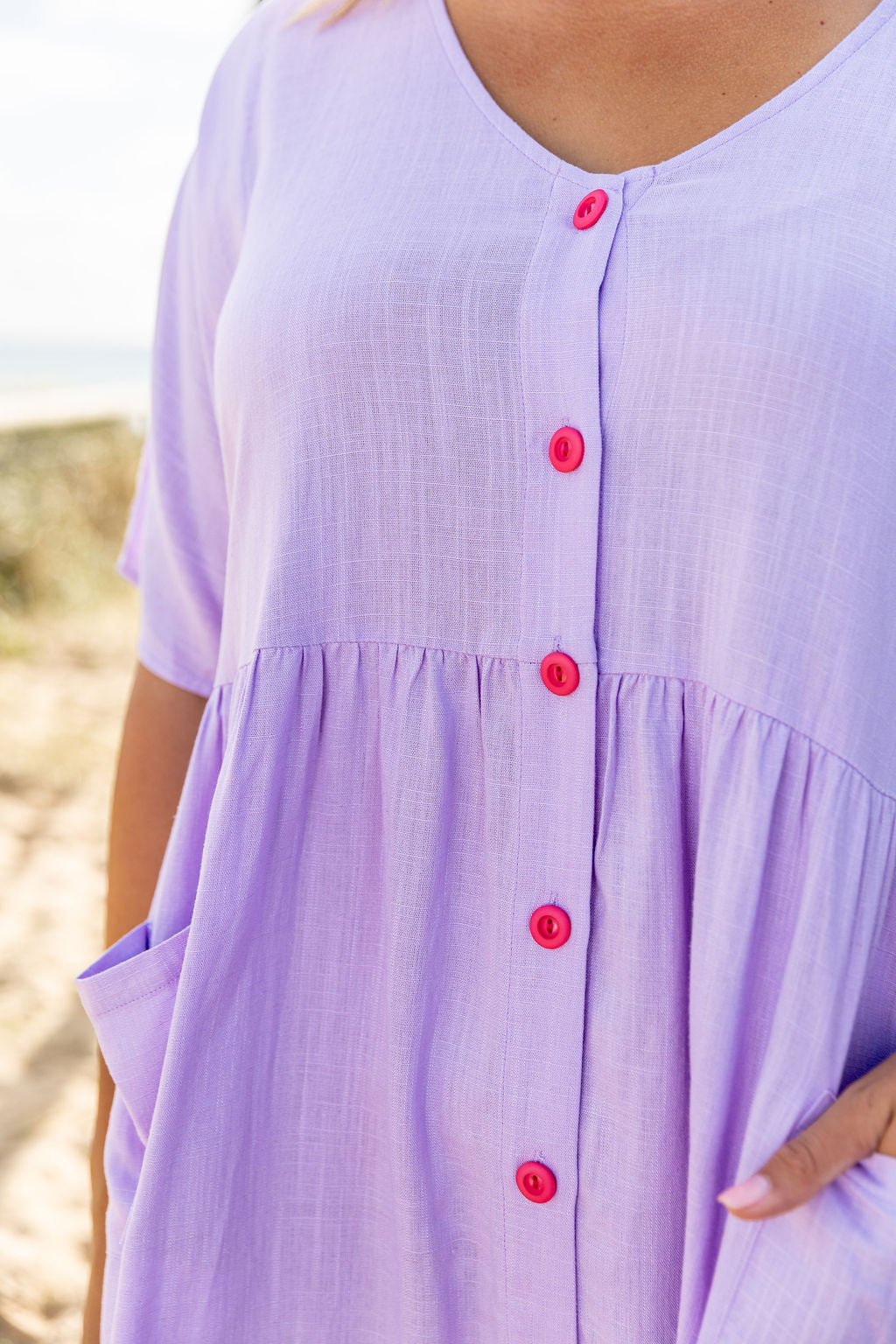 Disco Linen Blend Dress in Violet – Proud Poppy Clothing