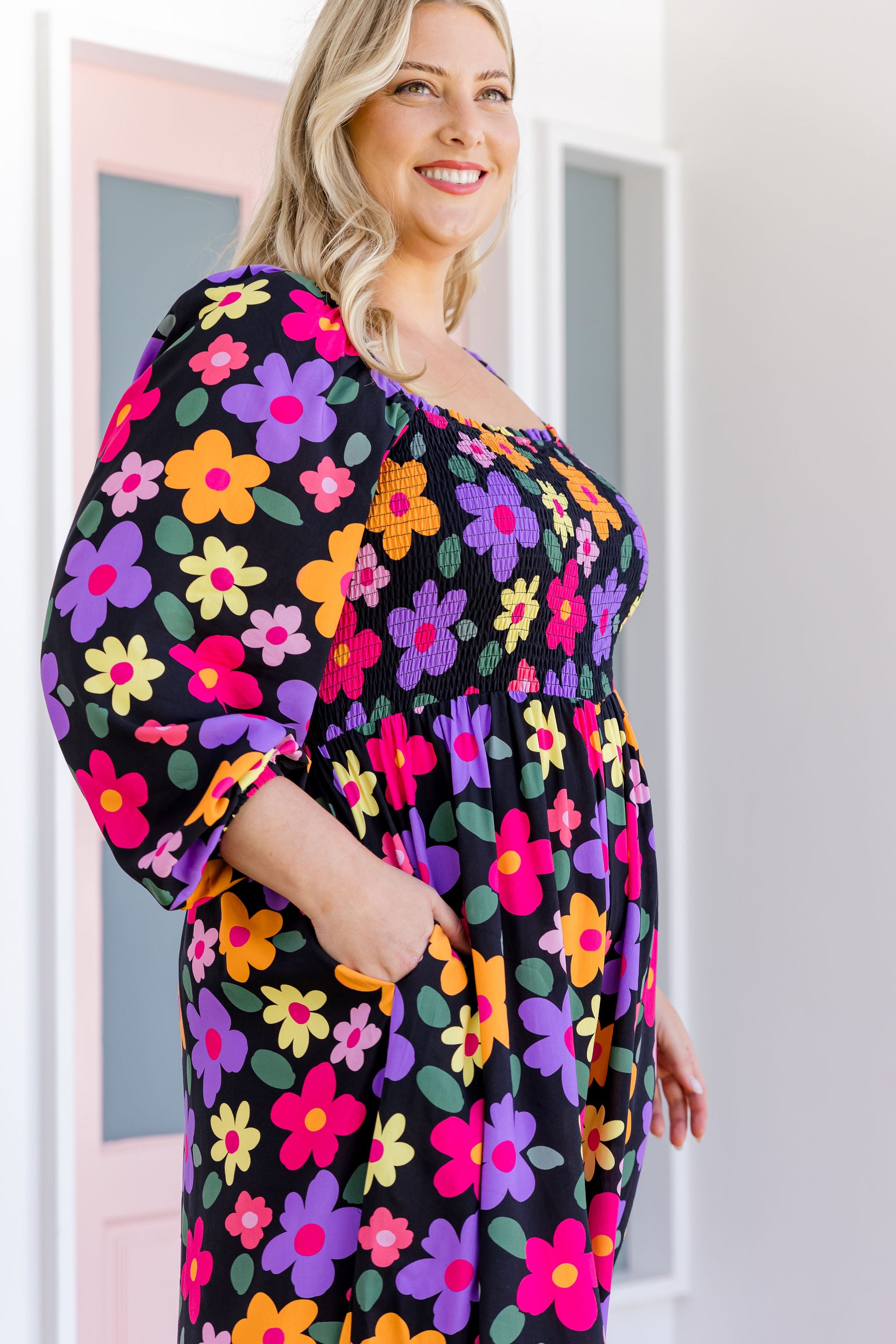 Emily Long Sleeve Jumpsuit in Bloomie – Proud Poppy Clothing