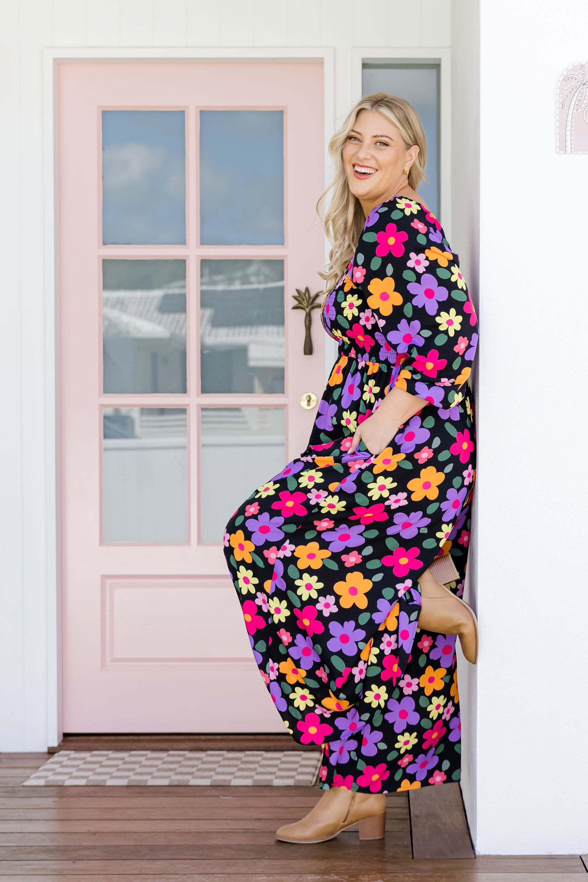 Emily Long Sleeve Jumpsuit in Bloomie – Proud Poppy Clothing