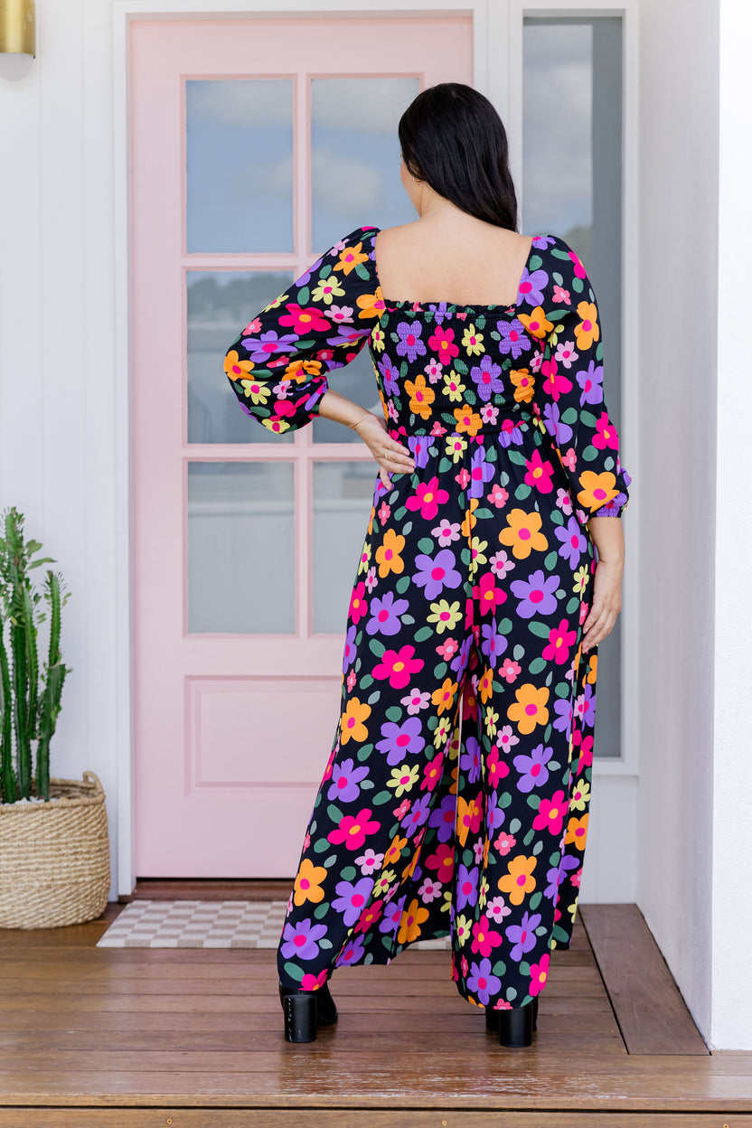 Emily Long Sleeve Jumpsuit in Bloomie – Proud Poppy Clothing
