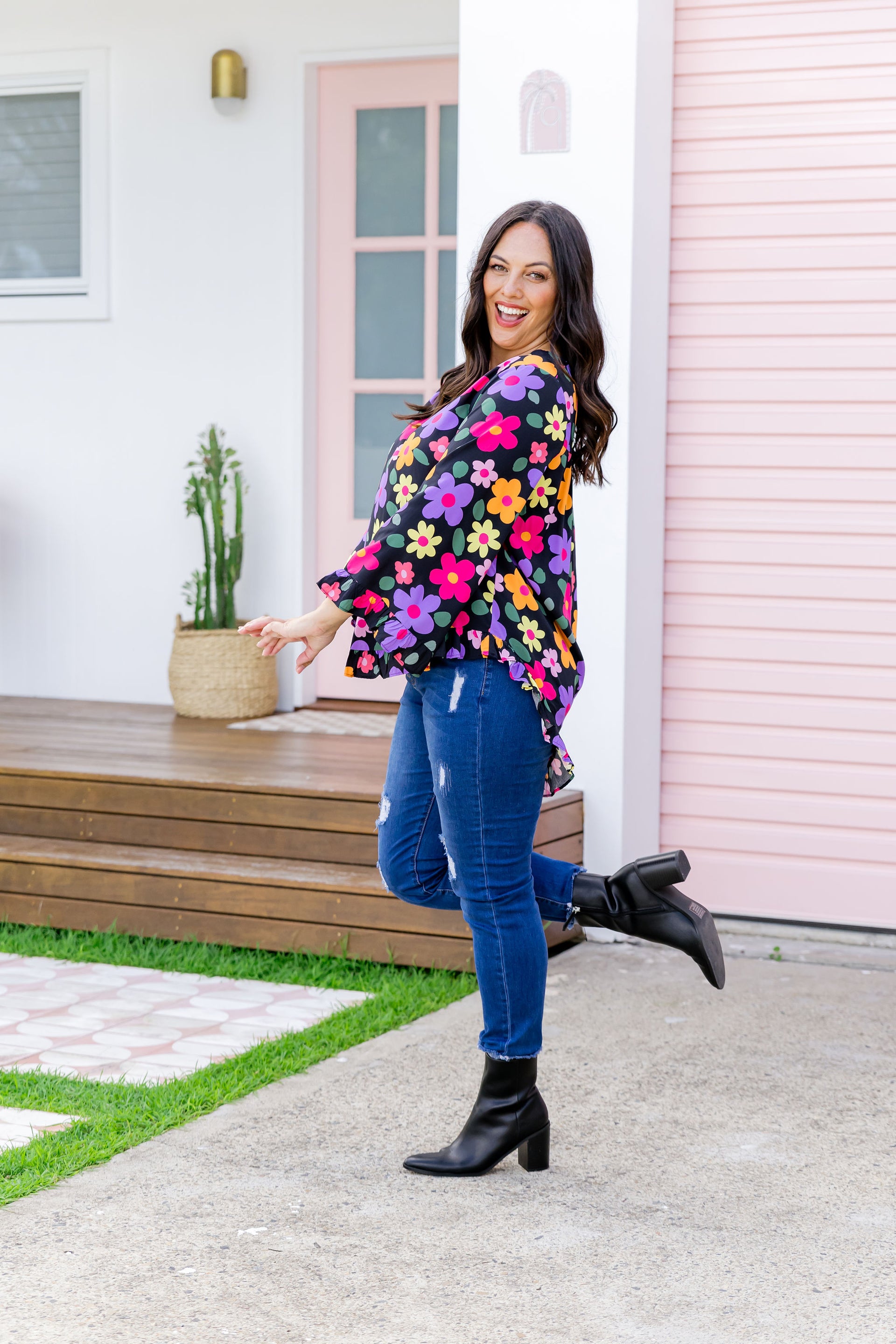 Natalie Long Sleeve Top in Bloomie – Proud Poppy Clothing