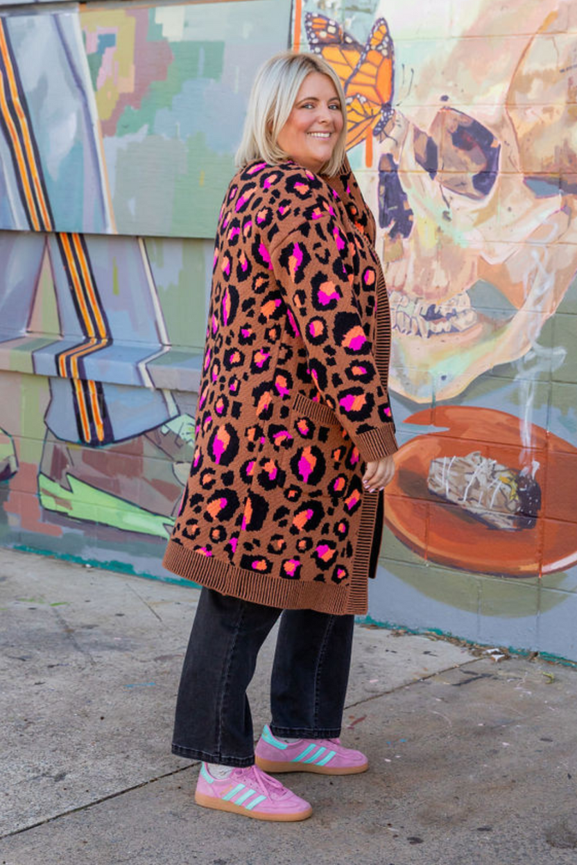 Darcy Cardi In Bronze Leopard by Kasey Rainbow – Proud Poppy Clothing