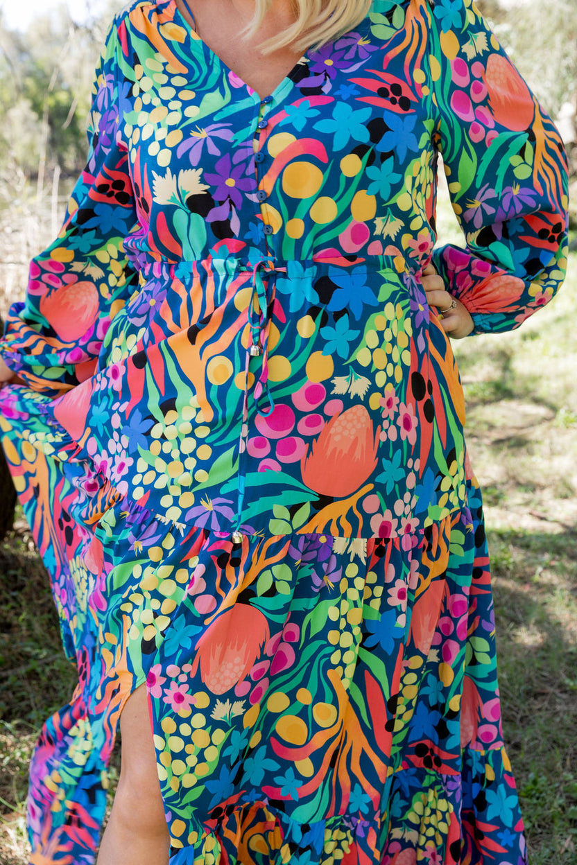 Bonnie Long Sleeve Dress in Natives by Kasey Rainbow – Proud Poppy Clothing