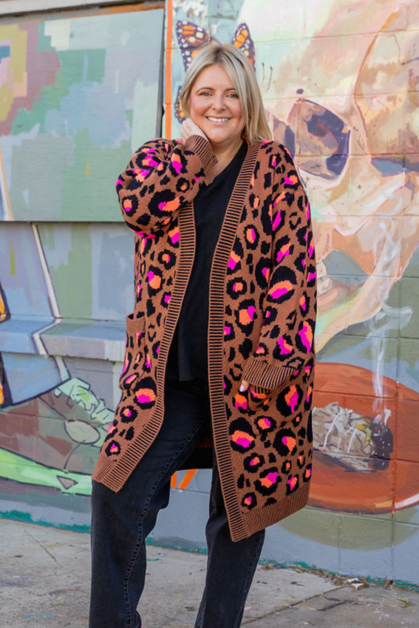 Darcy Cardi In Bronze Leopard by Kasey Rainbow – Proud Poppy Clothing