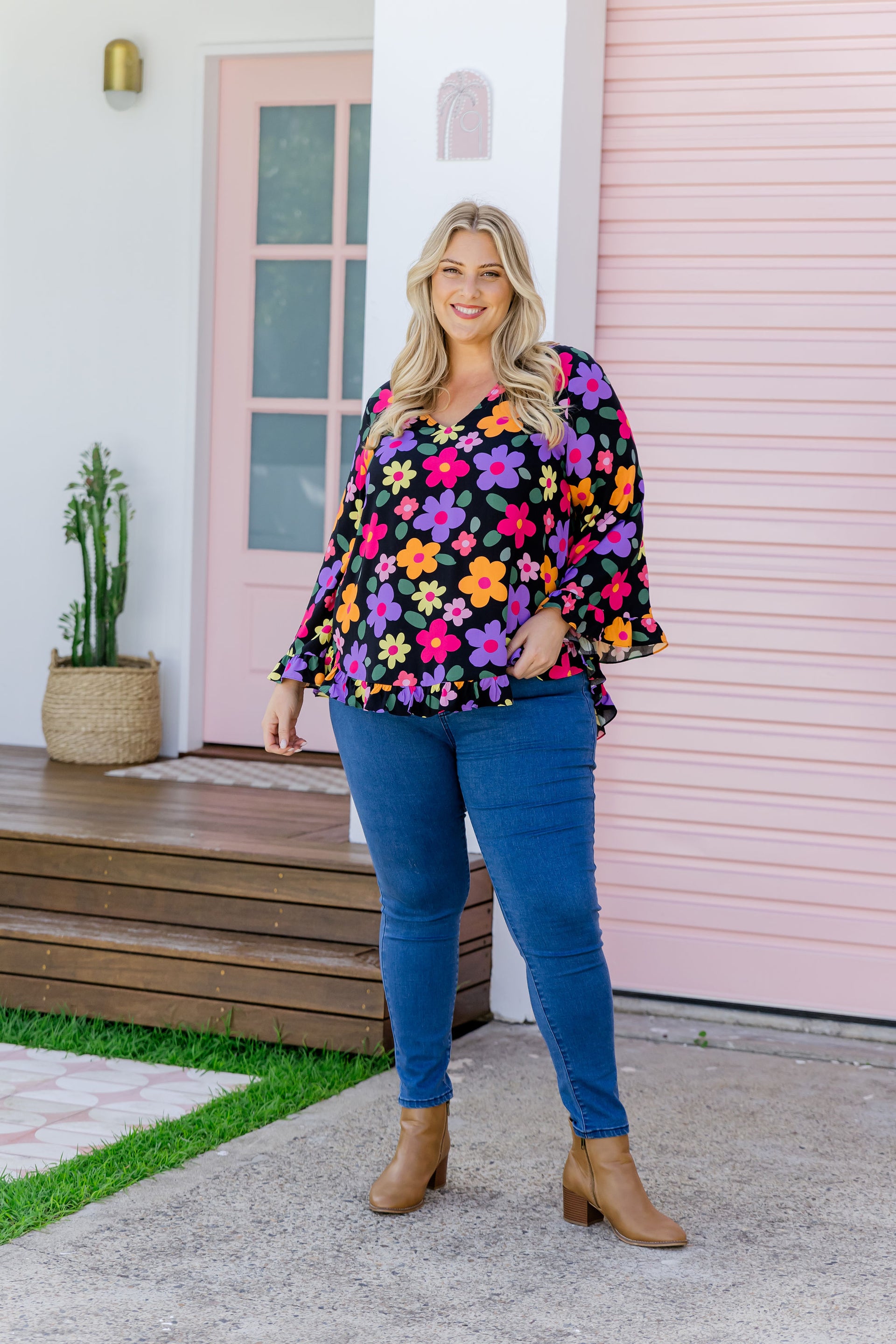 Natalie Long Sleeve Top in Bloomie – Proud Poppy Clothing